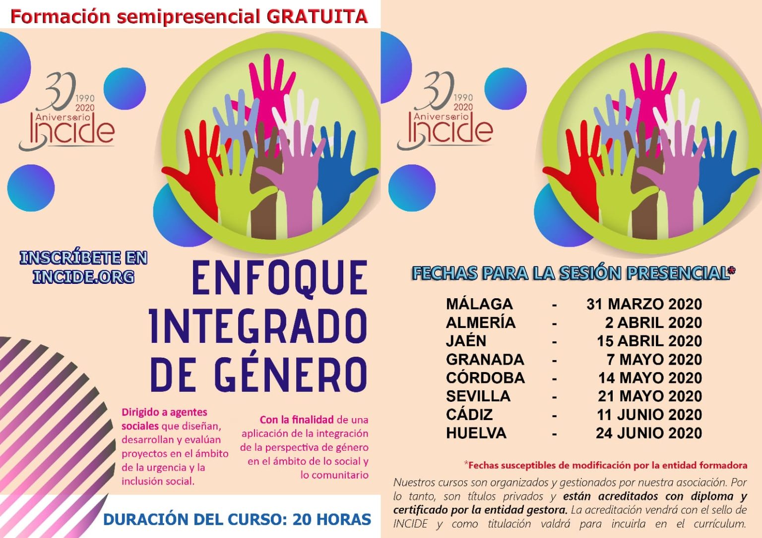 Comienza nuestra formación en Enfoque Integrado de Género - Incide